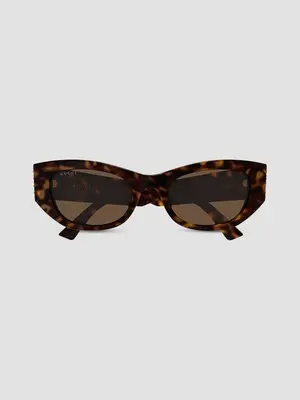 Gucci On Side 53mm Cat-eye Sunglasses - Brown