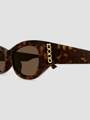 Gucci On Side 53mm Cat-eye Sunglasses - Brown