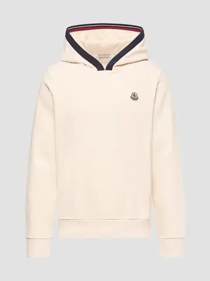 Moncler Hoodie In Cotton - Ivory
