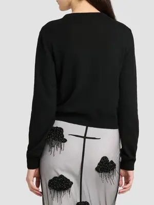 Moschino Ribbed Wool-blend Crewneck Sweater