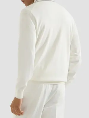 Brunello Cucinelli Cotton Cardigan With Logo - White
