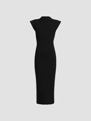 Alberta Ferretti Knit Open Cowlback Midi-dress