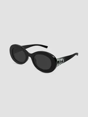 Gucci Montecarlo 51mm Oval Sunglasses - Black