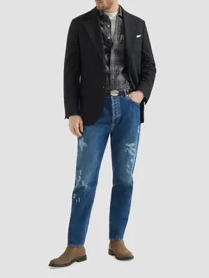 Brunello Cucinelli Cotton Madras Western Shirt