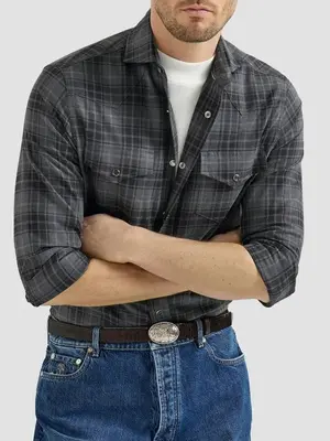 Brunello Cucinelli Cotton Madras Western Shirt