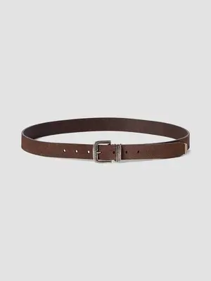 Brunello Cucinelli Reversed Leather Belt - Mud