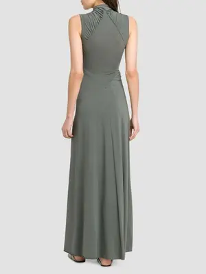 Alberta Ferretti Jersey-knit Gathered Surplice Maxi Dress