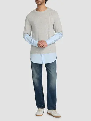Moschino Mixed-media Crewneck Sweater