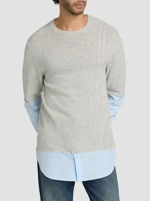 Moschino Mixed-media Crewneck Sweater