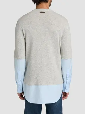 Moschino Mixed-media Crewneck Sweater