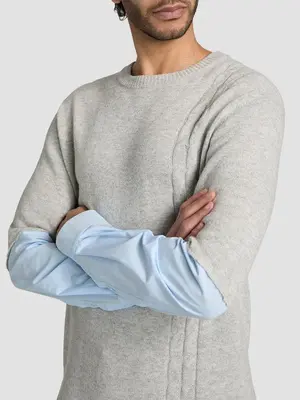 Moschino Mixed-media Crewneck Sweater