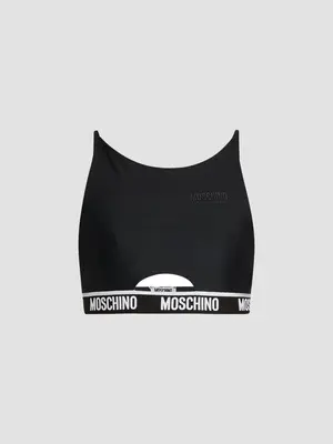 Moschino Logo Sports Bra - Black