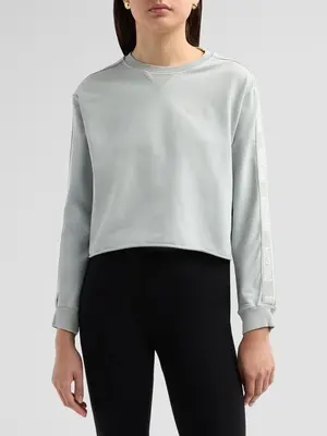 Moschino Logo Stretch-cotton Fleece Sweatshirt - Grey