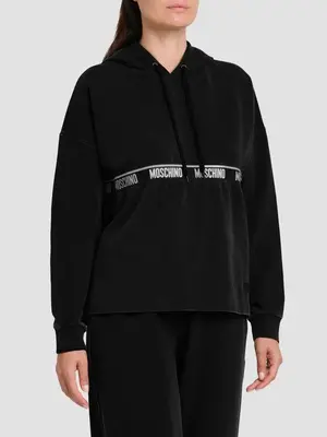 Moschino Logo Stretch-cotton Hoodie