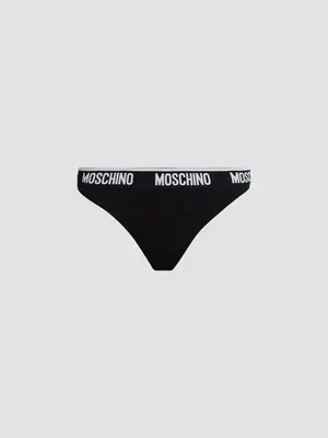 Moschino Intimo Donna 2-pack Logo Thong Set - Black