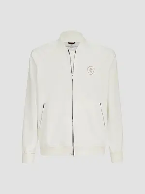 Brunello Cucinelli Nylon Sweatshirt With Logo And Zipper - White