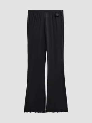 Moschino Lace-trim Microfiber Pajama Pants - Black