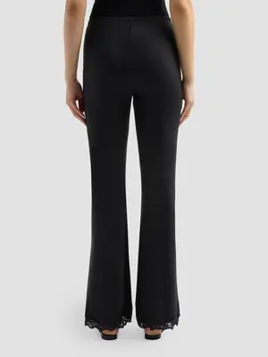 Moschino Lace-trim Microfiber Pajama Pants - Black