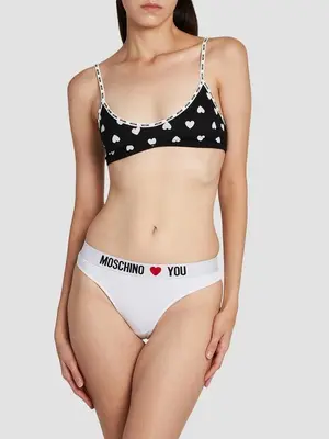Moschino Heart-print Scoopneck Bralette
