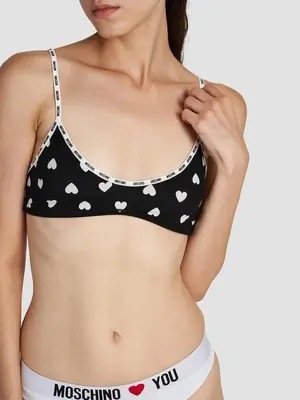 Moschino Heart-print Scoopneck Bralette
