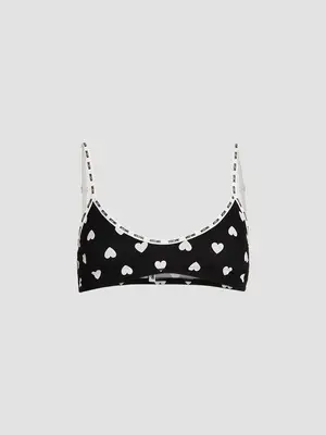 Moschino Heart-print Scoopneck Bralette - Multi Black