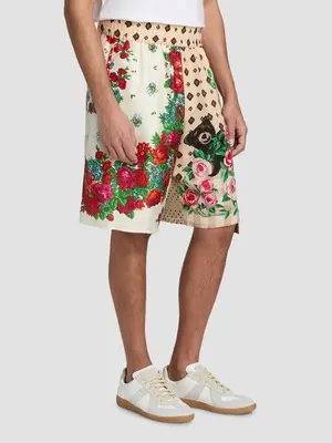 Moschino Floral Spliced Silk Shorts