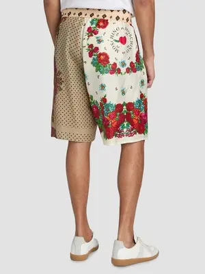 Moschino Floral Spliced Silk Shorts