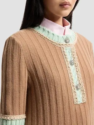 Moncler Crew Neck Sweater In Wool And Cashmere