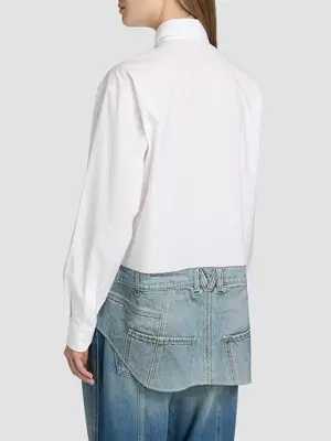 Moschino Oversized Denim-effect Stretch Cotton Shirt