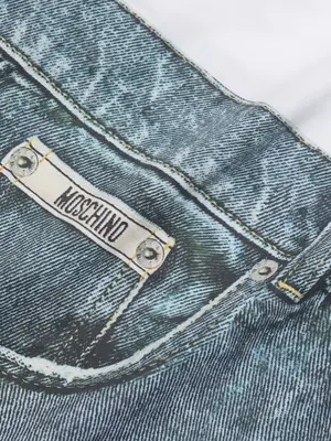 Moschino Oversized Denim-effect Stretch Cotton Shirt