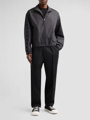 Moschino Tonal-pattern Wool-blend Track Jacket