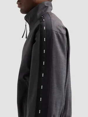 Moschino Tonal-pattern Wool-blend Track Jacket