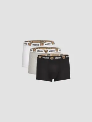 Moschino 3-pack New Bear Stretch Jersey Briefs - Multi Black
