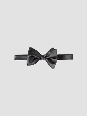 Brunello Cucinelli Cotton And Silk Satin Bow Tie - Anthracite
