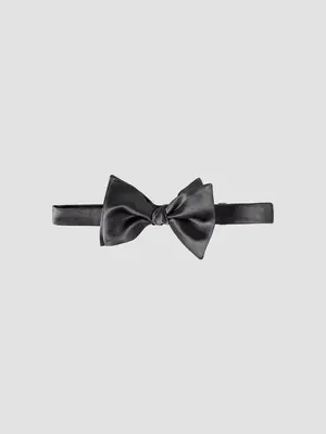 Brunello Cucinelli Cotton And Silk Satin Bow Tie - Anthracite