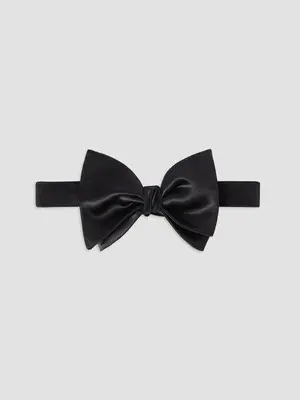 Brunello Cucinelli Cotton And Silk Satin Bow Tie Black