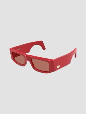 Valentino Garavani Ultra Vintage 52mm Rectangular Sunglasses Red