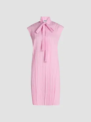 Moschino Pleated Tieneck Minidress - Pink