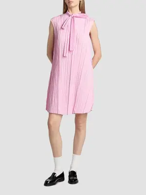 Moschino Pleated Tieneck Minidress