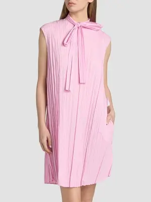 Moschino Pleated Tieneck Minidress