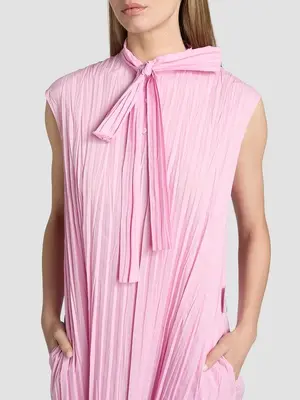 Moschino Pleated Tieneck Minidress