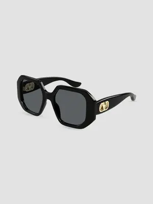 Valentino Garavani Vain Bold 55mm Geometric Sunglasses - Black