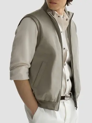 Brunello Cucinelli Bonded Nylon Vest With Thermore Padding