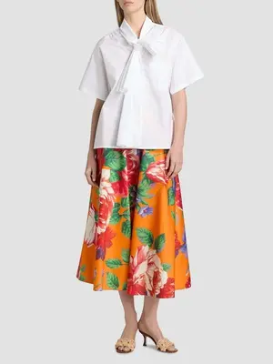 Moschino Stretch-cotton Tieneck Blouse
