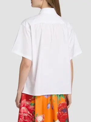 Moschino Stretch-cotton Tieneck Blouse