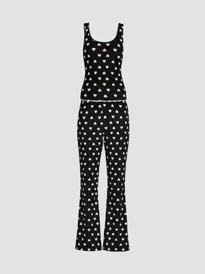 Moschino Heart-print Pajamas - Multi Black