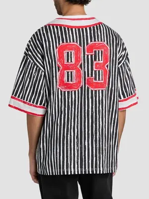 Moschino Baseball Jersey Graphic Crewneck T-shirt - Black