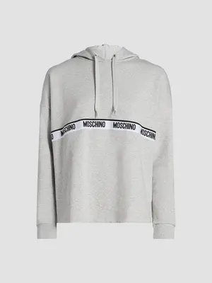 Moschino Intimo Donna Logo Stretch-cotton Hoodie - Grey
