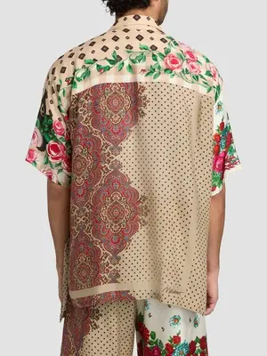 Moschino Spliced Silk Camp Shirt