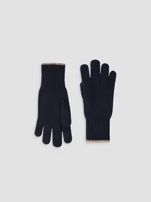 Brunello Cucinelli Cashmere Knit Gloves - Navy Blue